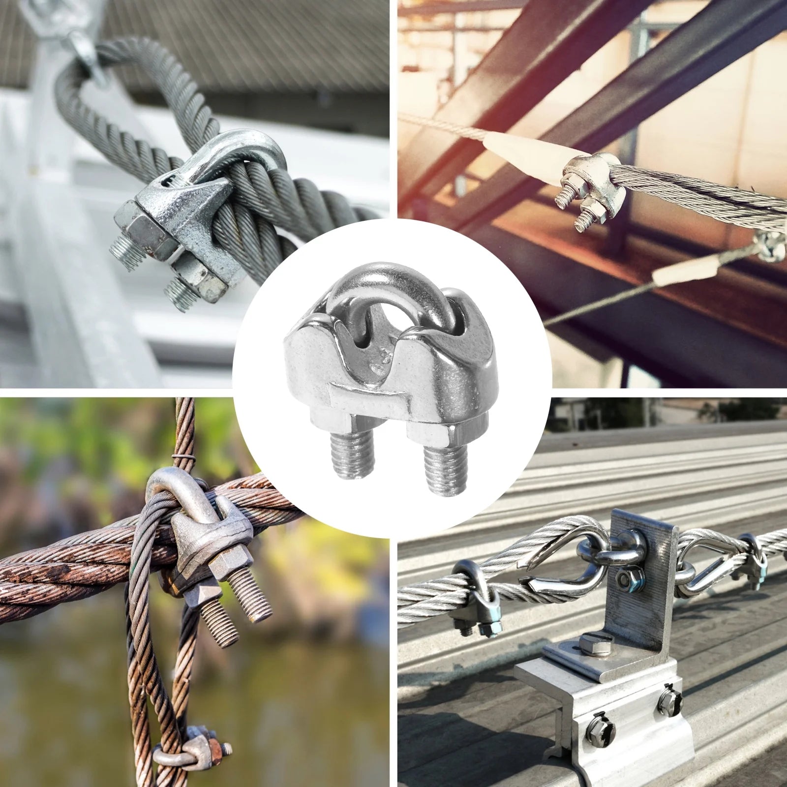 Stainless Steel Cable Clamp Set - 20 Pcs Wire Rope Clips