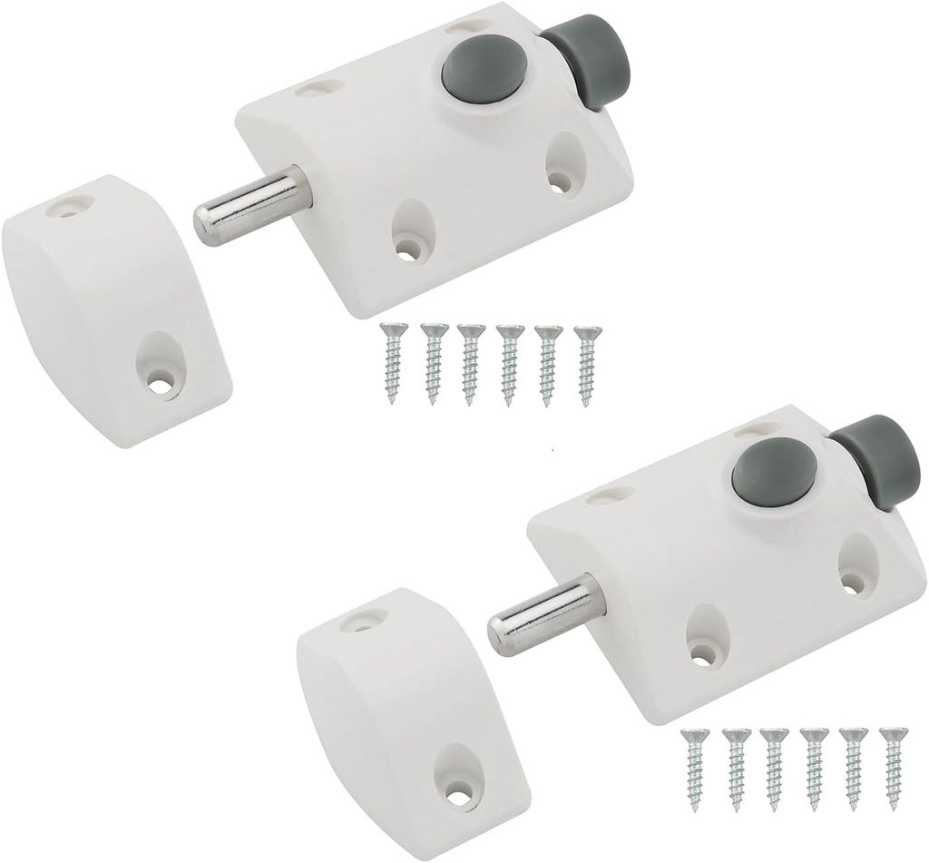 Plastic Spring Button Plunger Latch Lock for Cabinets & Doors